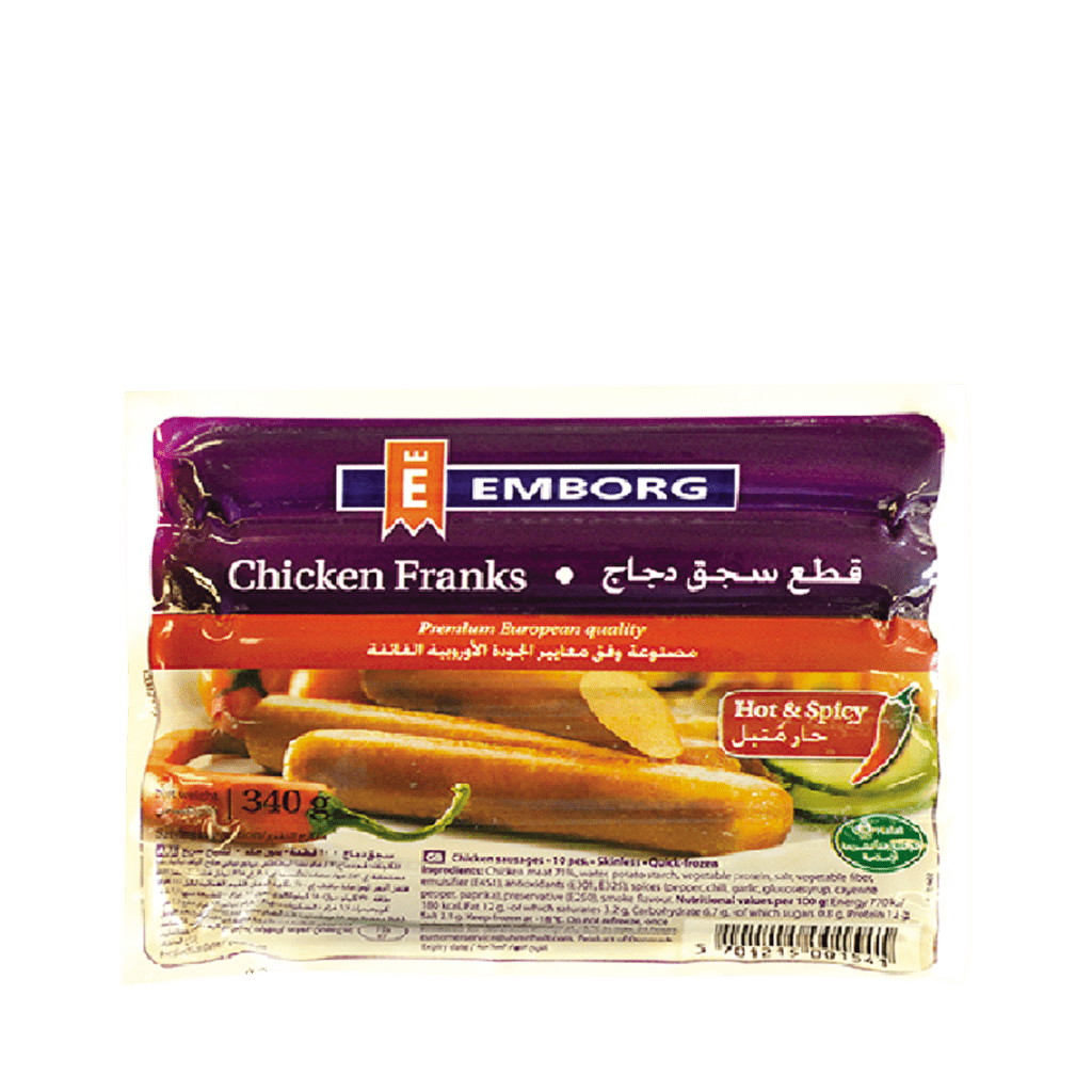 Emborg Hot Chicken Franks 32 X 340g – Damasgate Wholesale