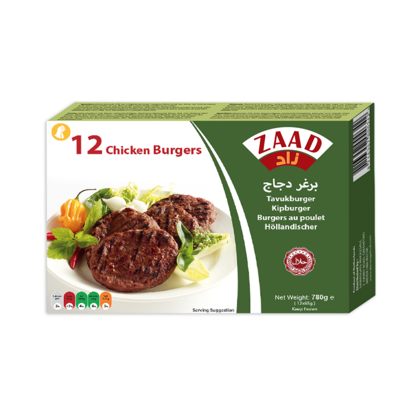 Zaad 12 Chicken Burgers 8 X 780g – Damasgate Wholesale